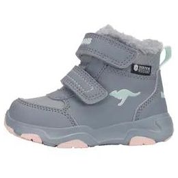 Winterboots Kangaroos "KS-YOTTO MID V RTX", Jungen, Gr. 27, ultimate grau, frost pink, Synthetik, Textil, Schuhe Winterboots, Snowboots, Winterboots, Winterschuhe, wasserdicht