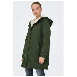 Wintermantel Only "ONLFELINA LIFE PARKA OTW NC", Damen, Gr. M, gr&uuml;n (kalamata), Web, Obermaterial: 100% Polyester, unifarben, regular fit, hoch geschlossener Ausschnitt, M&auml;ntel Wintermantel
