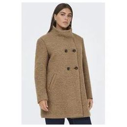 Kurzmantel Only CARMAKOMA "CARNEWSOPHIA WOOL COAT OTW", Damen, Gr. L, cocoa cr&eacute;me detail:melange, Web, Obermaterial: 70% Polyester, 30% Wolle, meliert, M&auml;ntel Kurzmantel