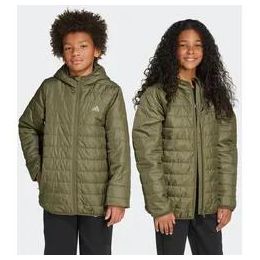 Outdoorjacke Adidas SPORTSWEAR "ESSENTIALS LIGHT PADDED KINDER", Kinder, Gr. 164, olive strata, reflective silber, Obermaterial: 100% Polyester, normal, Jacken Outdoorjacke