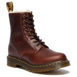 Schn&uuml;rboots Dr. Martens "1460 Serena", Damen, Gr. 39, cognac, Leder, unifarben, Schuhe Schn&uuml;rboots, Chunky Boots, Plateau Schuh, Boots mit Warmfutterausstattung