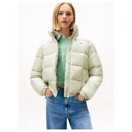 Tommy Hilfiger Steppjacke TOMMY JEANS "TJW PCKBL HOOD ESS PUFFER EXT", Damen, Gr. XXXL(46), gr&uuml;n (misty sage), Web, Obermaterial: 100% Nylon, leicht gl&auml;nzend, unifarben, regular fit, Jacken Steppjacke