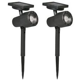 Gartenstrahler Luxform "Solar-Erdspie&szlig;leuchte - Salamanca -2 St - 20 Lumen", schwarz, 2 Stk., Leuchten, Gartenstrahler, Einstellbarer Scheinwerfer und Solarpanel