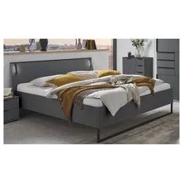 Futonbett wimex "Tilburg in verschiedenen Breiten erh&auml;ltlich, inkl. LED Beleuchtung", schwarz (grafit, absetzung schwarz, grafit, absetzung schwarz, grafit, absetzung schwarz), B:148cm H:93cm L:210cm, Betten, Futonbett, Bett mit Metallkufe
