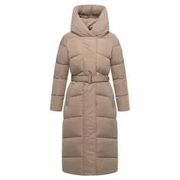 Steppmantel Navahoo "Eisblick 14", Damen, Gr. M (38), beige (taupe), Obermaterial: 100% Polyester. Innenfutter: 100% Polyester. Wattierung: 100% Polyester. &Auml;rmelfutter: 100% Polyester, figurumspielend ca. Mitte Wade, hoch geschlossener Ausschnitt, &Auml;rmel ohne &Auml;rmelschlitz elastischer Bund mit innenliegendem Gummizug, M&auml;ntel Steppmantel, Gesteppter Damen Mantel mit Tailleng&uuml;rtel