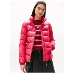 Tommy Hilfiger Steppjacke TOMMY JEANS "TJW SLIM ZIP PRINT DOWN JACKET", Damen, Gr. S (36), vintage cerise, Web, Obermaterial: 100% Nylon, slim fit, elastischer Bund, Jacken Steppjacke