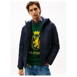 Funktionsjacke Tommy Hilfiger "TECH HOODED SHORT PADDED JACKET", Herren, Gr. S, blau (desert sky), Web, Obermaterial: 100% Polyester, unifarben, regular fit normal, Rundhals, eingesetzt gerader Abschluss, Jacken Funktionsjacke, Winterjacke, Outdoorjacke wasserabweisend