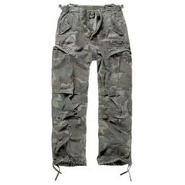 Cargohose BRANDIT "Brandit Herren M-65 Vintage Cargo Pants", Damen, Gr. 5XL, US-Gr&ouml;&szlig;en, olive camouflage, 100% Baumwolle, loose fit, Hosen Cargohose
