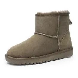 Schlupfboots Ara "Alaska Classic Short", Damen, Gr. 42, sesam classic short, Lammfell, Veloursleder, unifarben, Schuhe Schlupfboots, Winterboots zum Schlupfen in bequemer Weite G (=weit)