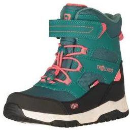 Winterstiefel Trollkids "KIDS LOFOTEN WINTER BOOTS PRO", Kinder, Gr. 29, dusty teal, schwarz, coral pink, Synthetik, Textil, Schuhe Winterstiefel, wasserdicht, profilierte Gummilaufsohle, f&uuml;r Kinder
