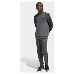 Trainingsanzug Adidas SPORTSWEAR "M 3S TR TT TS", Herren, Gr. L, grau six, Interlock, Obermaterial: 100% Polyester, Sportanz&uuml;ge Trainingsanzug, f&uuml;r Laufen und sportliche Aktivit&auml;ten, zweiteiliges Set