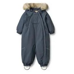 Schneeoverall Wheat "Snowsuit Nickie", M&auml;dchen, Gr. 86, N-Gr, bunt (graublau), Obermaterial: 100% Nylon, unifarben, normal, Overalls, wasserdicht, atmungsaktiv und leicht wattiert