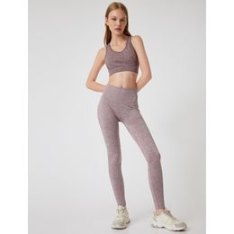 KOTON Leggings Damen Gr&ouml;&szlig;e M lilameliert