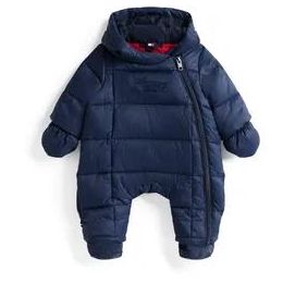 Schneeoverall Tommy Hilfiger "TOMMY PUFFER SKISUIT", M&auml;dchen, Gr. 74, N-Gr, blau (schwarz night navy), Jersey, Obermaterial: 100% Polyamid, unifarben, regular fit normal, Rundhals, eingesetzt, Overalls, f&uuml;r Babys