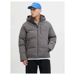 Jack & Jones Steppjacke JACK & JONES "JJEOWEN PUFFER SN", Herren, Gr. M, grau (castlerock), Web, Obermaterial: 100% Polyester, unifarben, regular fit, Rippb&uuml;ndchen, Jacken Steppjacke