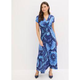 bonprix Bedrucktes Jersey-Maxikleid, blau, Gr.40/42 (M), Modernes langes Kleid aus Jersey mit sch&ouml;nem Druck