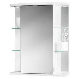Spiegelschrank Jokey "Havana LED", wei&szlig;, B:55cm H:66cm T:23cm, MDF, Schr&auml;nke, Spiegelschrank, wei&szlig;, 50 cm Breite