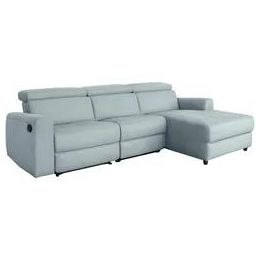 Ecksofa Home Affaire "Sentrano, L-Form", blau (eisblau), B:275cm H:82cm T:164cm, NaturLEDER/Kunstleder (Das Leder hat eine Dicke von 0, 9-1, 0 mm);Kunstleder;Webstoff (95% Polyester, 5% Nylon);Struktur fein (95% Polyester, 5% Nylon), Sofas, Ecksofa, 275 cm, man. o. elektr. Relaxfunktion und USB/Kopfverstellung