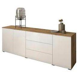 Sideboard OTTO HOME "PARIS", wei&szlig; (eichefarbe votan, wei&szlig; hochglanz), B:190cm H:68cm T:39,5cm, Sideboards, Sideboard, Moderne 190cm breite grifflose Kommode, vielseitig einsetzbar