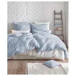 Bettw&auml;sche Fleuresse "Provence in Gr. 135x200, 155x220 oder 200x200 cm", blau (bleu), B/L: 200cm x 220cm, 1 Stk., 1 Stk., Halbleinen, B/L: 80cm x 80cm & 80cm x 80cm, 3 Stk., Halbleinen, Obermaterial: 50% Baumwolle, 50% Leinen, Bettw&auml;sche, Bettw&auml;sche, Halbleinen, 50% Baumwolle, 50% Leinen, Gr. 135x200, 155x220, 200x200cm