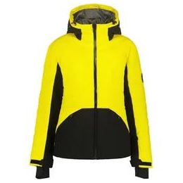 Skijacke Icepeak "Icepeak EVELETH", Damen, Gr. 52, gelb, Obermaterial: 100% Polyester. Futter: 100% Polyester. Wattierung: 100% Polyester, regular fit h&uuml;ftlang, hoch geschlossener Ausschnitt, mit Klettverschluss,mit Windstopper,verstellbar, Jacken Skijacke, mit regulierbarer Kapuze und Stehkragen, verstellbare &Auml;rmelb&uuml;ndchen