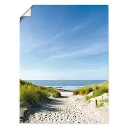 Poster Artland "Strand mit Sandd&uuml;nen und Weg zur See", beige (farbe bild(er): naturfarben), B:60cm H:80cm, Bilder, Poster, ohne Rahmen
