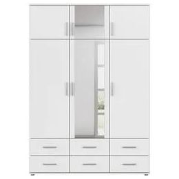 Kleiderschrank Rauch "Kemi", wei&szlig;, B:135cm H:194cm T:53cm, Holzwerkstoff, Schr&auml;nke, Kleiderschrank, mit Spiegel
