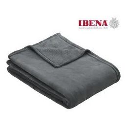 Wohndecke Ibena "Uni Fleecedecke Olbia", grau (anthrazit), B:150cm L:200cm, Polyester, Wohndecken, Wohndecke, einfarbig schick, Kuscheldecke