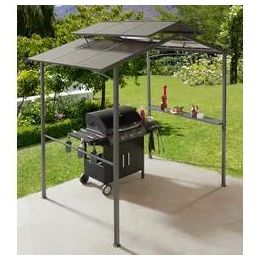 Grillpavillon Konifera "Manhattan", grau (grau, braun), B/H/T: 240cm x 246cm x 150cm, Pavillons, BxT: 240x150 cm, Topseller