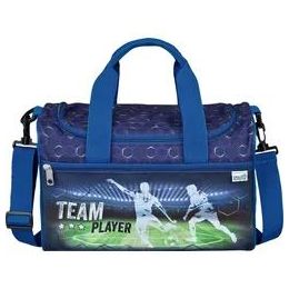 Sporttasche Scooli "Jurassic World", Kinder, Gr. B/H/T: 35cm x 23cm x 16cm, blau (team player), Polyester, bedruckt, Taschen Sporttasche