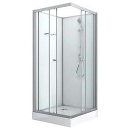 Komplettdusche Sanotechnik "FORTE", silber (matt), B:90cm H:203cm T:90cm, Duschkabinen, quadratisch