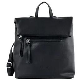 Rucksack Tom Tailor "Tinna", Damen, Gr. B/H/T: 32cm x 33cm x 11,5cm, schwarz, Rucks&auml;cke Rucksack, ein perfekter Allrounder, sportiv und modern mit funktionalen Details