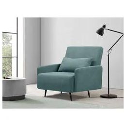 Schlafsofa Home Affaire "Linnea", blau (petrol), B:87,2cm H:88cm T:89cm, 100% Polyester, Sofas, Schlafsofa, Daybed mit aufklappbarer Liegefl&auml;che