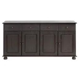 Sideboard OTTO HOME "Mette", braun (dunkelbraun), B:156cm H:77cm T:34cm, MDF, Massivholz, Sideboards, Sideboard, Kommode aus massivem Kiefernholz, Breite 156 cm