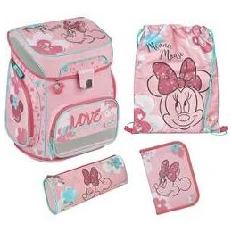 Schulranzen Scooli "EasyFit, Minnie Mouse", Kinder, Gr. B/H/T: 33cm x 36,5cm x 29cm, pink (minnie mouse), Polyester, Rucks&auml;cke
