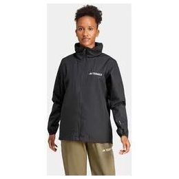 Regenjacke Adidas TERREX "W MT ESS 2L R J", Damen, Gr. XS, schwarz, Obermaterial: 100% Polyester, normal, Jacken Regenjacke