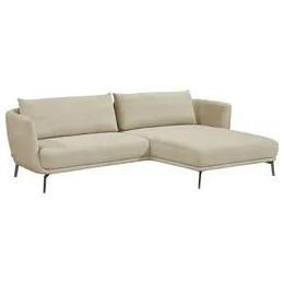 Sch&ouml;ner Wohnen Ecksofa "Pearl, zeitlos und elegant, 5 Jahre Hersteller-Garantie, bequem", beige (sand), B:270cm H:71cm T:160cm, 16% Baumwolle, 79% Polyester, 5% Polyacryl, SCH&Ouml;NER WOHNEN-KOLLEKTION, Sofas, Ecksofa, L-Form, Ma&szlig;e (B/H/T): 270/71/160 cm, F&uuml;&szlig;e Metall