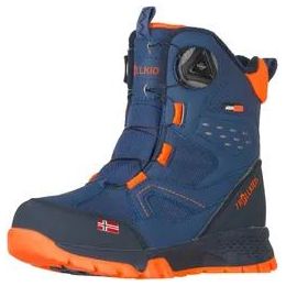 Winterstiefel Trollkids "KIDS KIRKENES WINTER BOOTS", Kinder, Gr. 39, nordic blau, mystic blau, flame orange, Synthetik, Textil, Schuhe Winterstiefel, Winterschuhe, Winterboots, wasserdicht, reflektierend