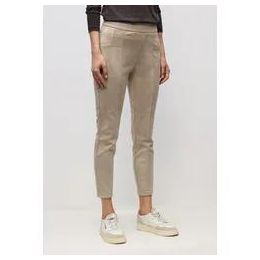 Stoffhose Street One, Damen, Gr. 46, L&auml;nge 28, schwarz morn beige, Stoff, 90% Polyester, 10% Elasthan, unifarben, comfort fit normal, Hosen Stoffhose, aus Velour