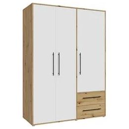 Kleiderschrank FORTE "Mokkaris,Topseller, zeitloses Design, 3&ndash;4 T&uuml;ren, Made in Europe", braun (artisan eiche, wei&szlig;), B:144,4cm H:200,1cm T:58,8cm, Schr&auml;nke, Kleiderschrank, Topseller