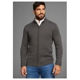 MAN'S WORLD Strickjacke MAN'S WORLD "neue Farben", Herren, Gr. L (52/54), schwarz (anthrazit melange), Strick, Obermaterial: 50% Baumwolle, 50% Polyacryl, unifarben, Basic, regular fit, ohne Ausschnitt, Rippstrickb&uuml;ndchen, Strickjacken Strickjacke, aus Baumwollmischung
