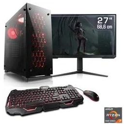 CSL Gaming-PC-Komplettsystem "HydroX V28121", Energieeffizienz: F (A-G), schwarz, Microsoft Windows 11 Home (64 Bit), 16 GB RAM 1.000 GB SSD, Computer_Komplettsysteme