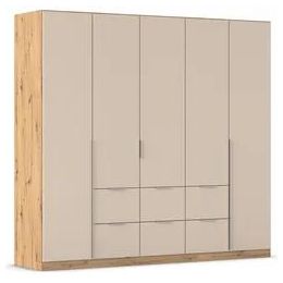 Dreht&uuml;renschrank OTTO HOME "Kleiderschrank Schrank Garderobe AGORDO mit Dekor- oder Hochglanzfront", braun (eiche artisan, champagner), B:226cm H:210cm T:54cm, Holzwerkstoff, Schr&auml;nke, Dreht&uuml;renschrank, mit Au&szlig;enschubk&auml;sten, in 7 Breiten und 2 H&ouml;hen MADE IN GERMANY