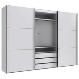 Schwebet&uuml;renschrank wimex "Magic by fresh to go", wei&szlig;, B:300cm H:216cm T:65cm, Schr&auml;nke, Schwebet&uuml;renschrank, tolles EXTRA: mit drehbarem TV-Element, mittig mit Schubladen