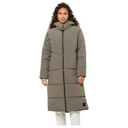 Funktionsmantel Jack Wolfskin "KAROLINGER LONG COAT W", Damen, Gr. XS (34), braun (cold coffee), Obermaterial: 100% Polyamid. Futter: 100% Polyester. F&uuml;llung: 100% Polyester, unifarben, hoch geschlossener Ausschnitt, M&auml;ntel, W&auml;rmend, winddicht, &Uuml;bergangsjacke