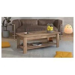 Couchtisch Home Affaire "Jersey Kaffeetisch, 124 cm, in trendigen Farben, modern", braun (flagstaf oak, flagstaf oak), B:124cm H:45cm T:60cm, Tische, Couchtisch, Eleganter Couchtisch, zeitloses Design, mit eine Ablagebode