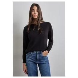 Strickpullover Street One, Damen, Gr. 36, lila (deep tint blau), Stoff, 30% Polyester, 29% Polyacryl, 21% Viskose, 20% Nylon, unifarben, normal normal, U-Boot-Ausschnitt, B&uuml;ndchen, Pullover Strickpullover, mit U-Boot-Ausschnitt