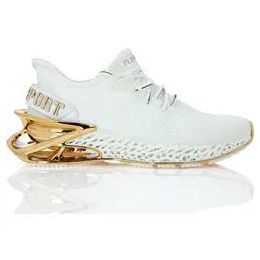 Sneaker Plein Sport "Thunder Force Genx", Damen, Gr. 46, Normalschaft, 0116, wei&szlig;, gold, Schuhe Sneaker