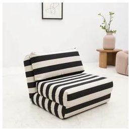 Sessel "Amara", schwarz (wollweis, schwarz), B:88cm H:73cm T:98cm, 100% Polyester, LeGer Home by Lena Gercke, Sessel, Sessel, Schlafsessel ausklappbar, Bettsessel, mit Rasterung