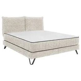Boxspringbett "Baldwin", wei&szlig; (ivory), B:202cm L:212cm, 100% Polyester, SET ONE BY Musterring, Komplettbetten, Boxspringbett, Liegefl&auml;che 180 x 200 cm, Duo-Matratze (H3/H4), Kopfteil zweigeteilt